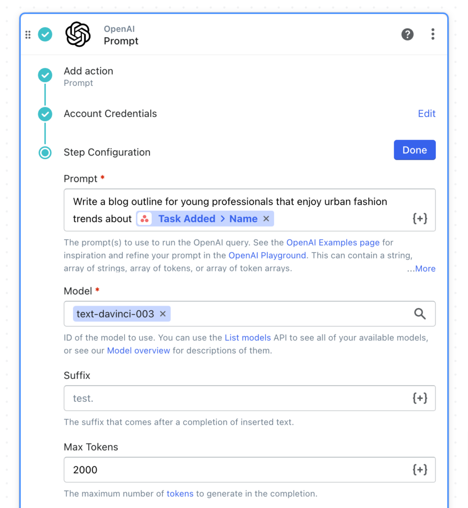 How to use OpenAI to write blog outlines for Asana tasks - MESA