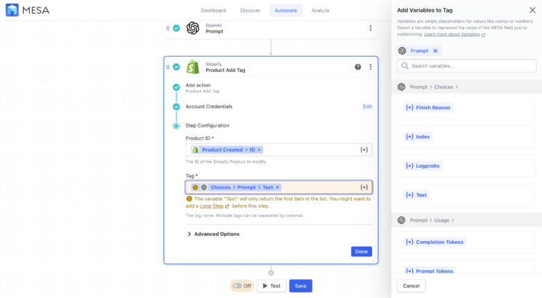 How to generate product tags in Shopify using OpenAI | MESA Blog
