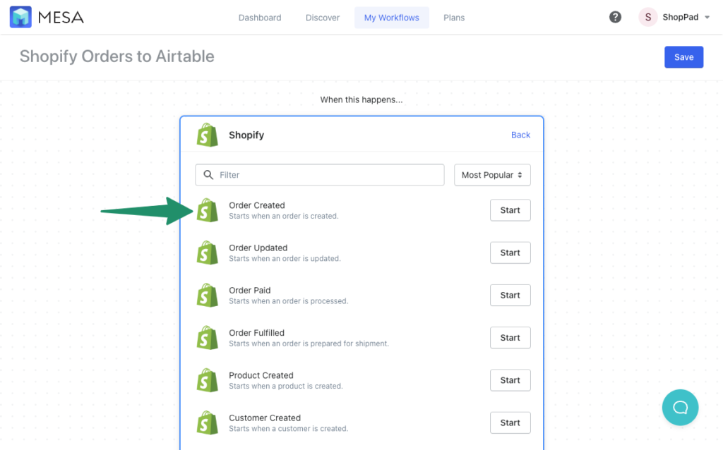 How to connect Shopify to Airtable automations - Blog | MESA