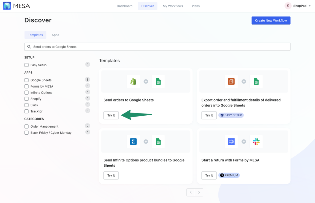 How to Connect Shopify to Google Sheets - MESA