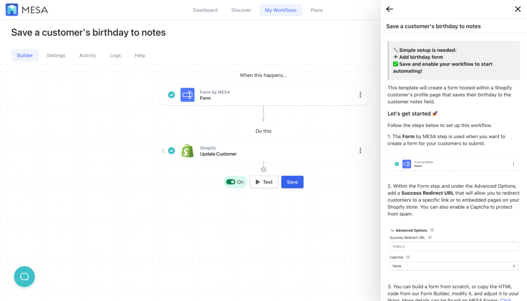 How to save a Shopify customer birthday to notes - MESA