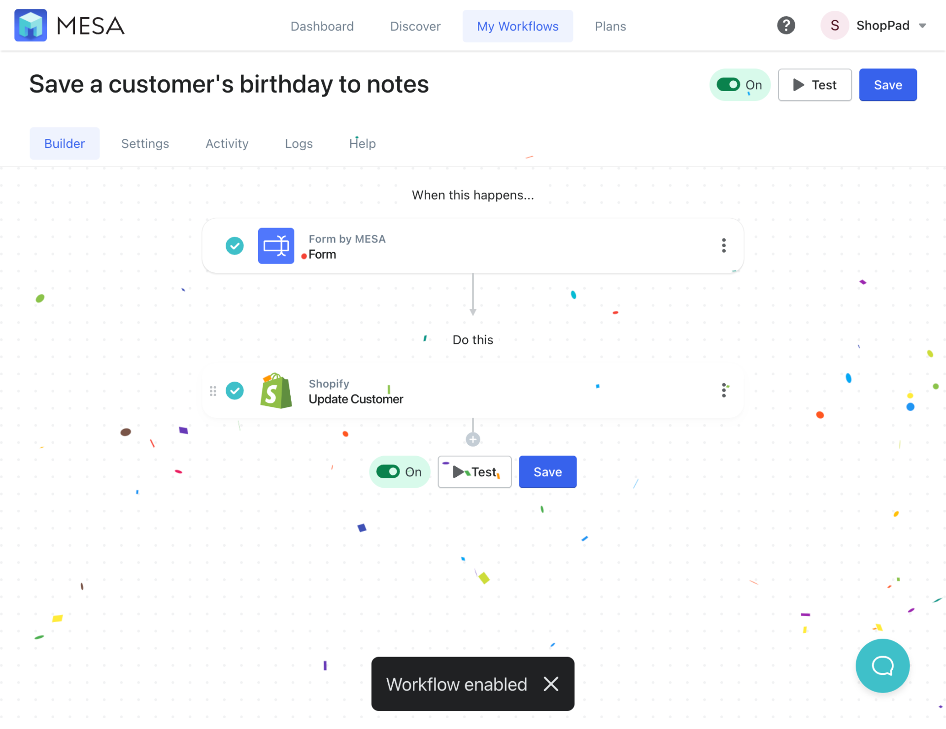 How to save a Shopify customer birthday to notes - MESA