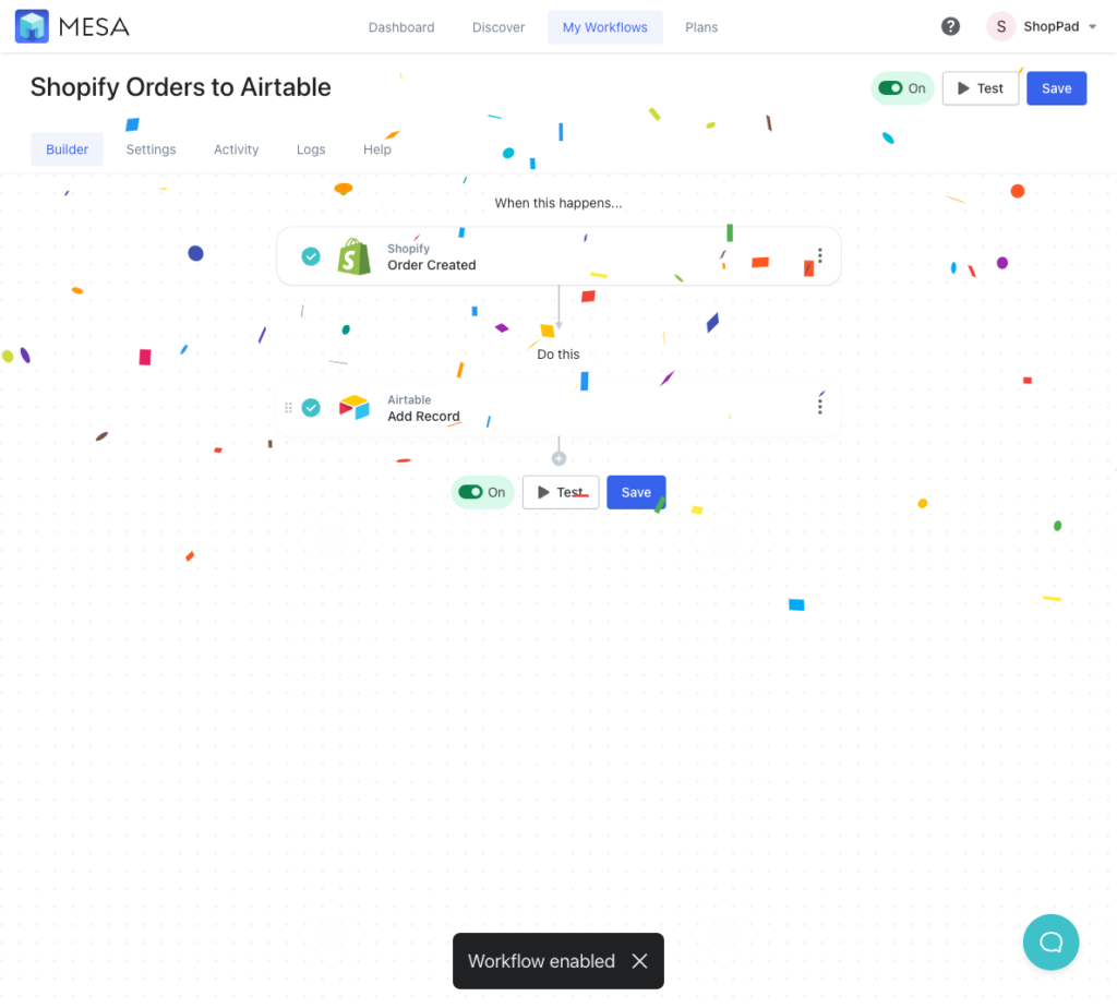 How to connect Shopify to Airtable automations - MESA