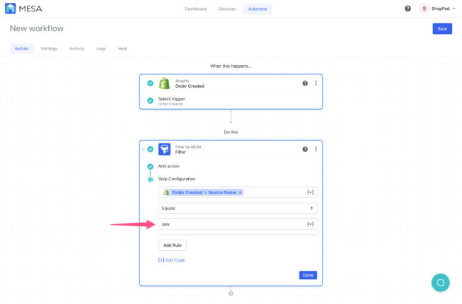 How to auto tag Shopify orders from Retail POS - MESA