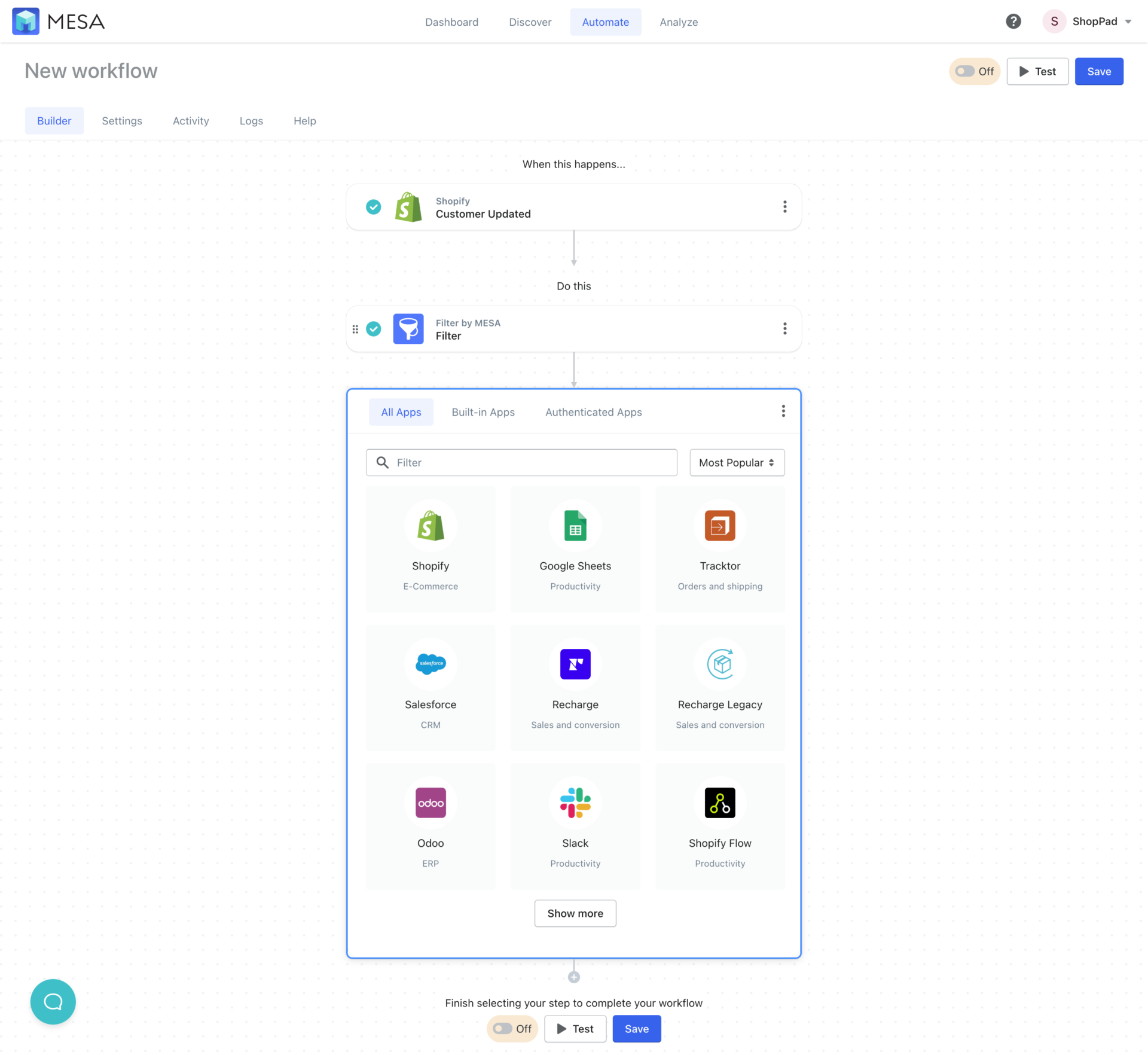 How To Start Workflows from Customer Updates in Shopify - MESA